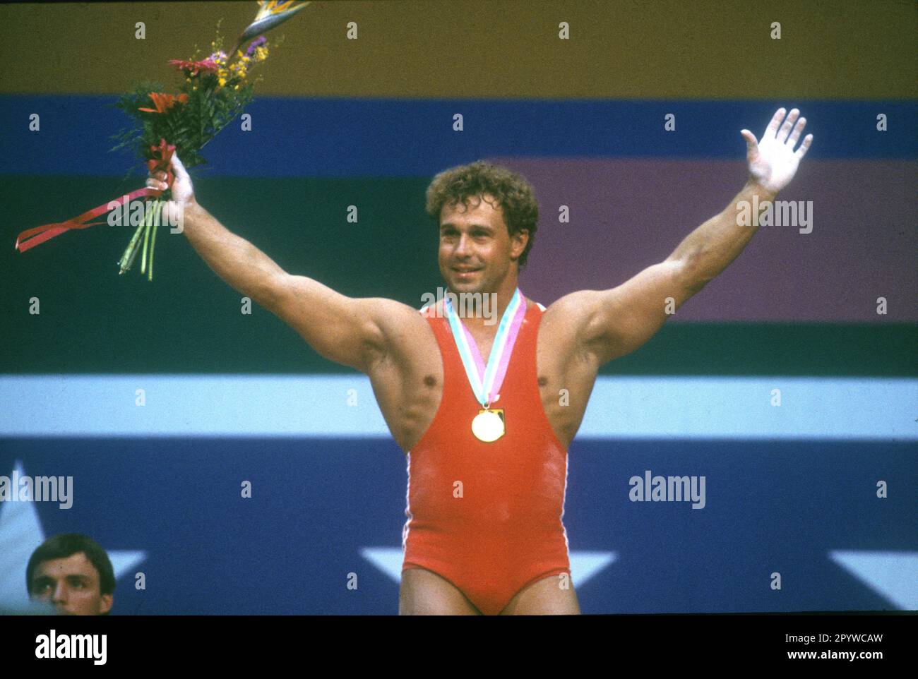 Olympic Games 1984 in Los Angeles.weightlifting: award ceremony ...