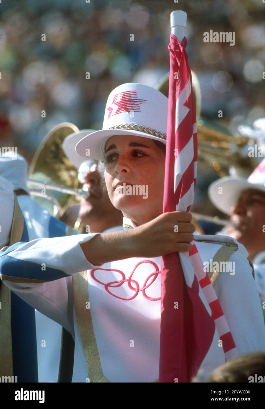 Olympic Games 1984 in Los Angeles. Opening ceremony at the Los Angeles ...