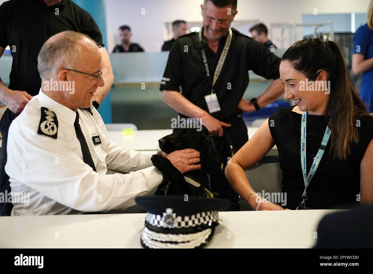 Metropolitan Police Commissioner Sir Mark Rowley(left), meeting a ...
