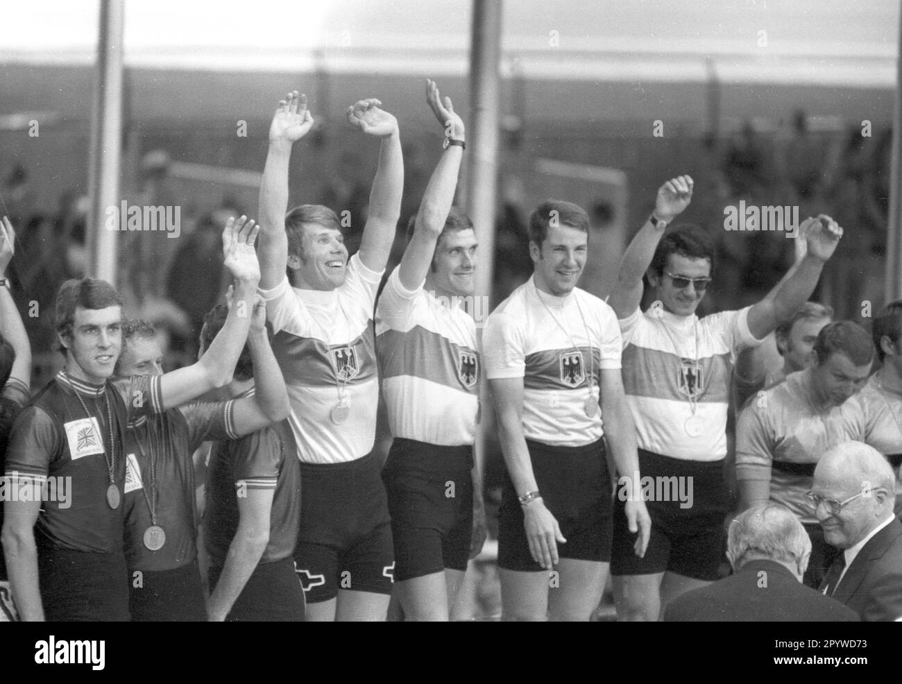 Olympic Games, Munich 1972. track cycling: award ceremony track four ...