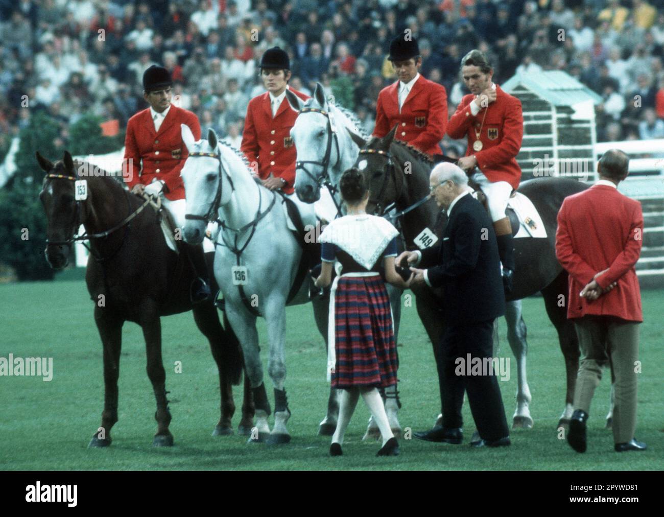 Olympic Games, Munich 1972: Show jumping: The German equipe at the ...