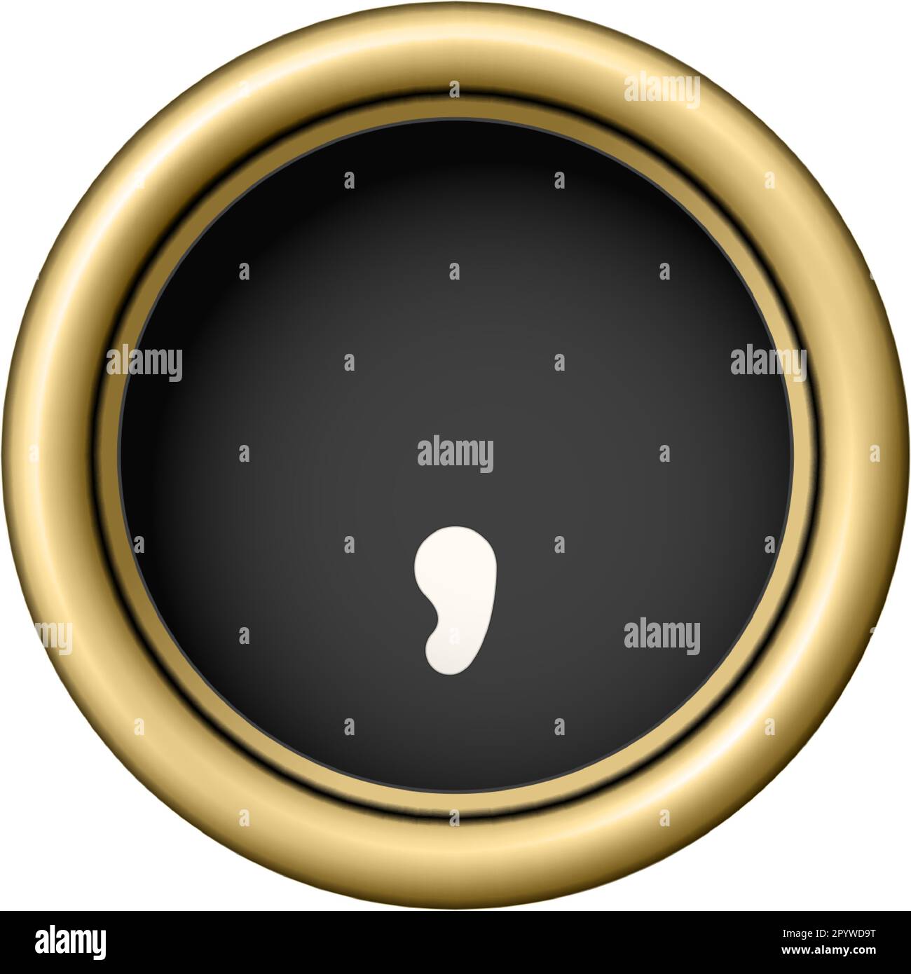 Comma symbol. Vintage golden typewriter button isolated on white ...