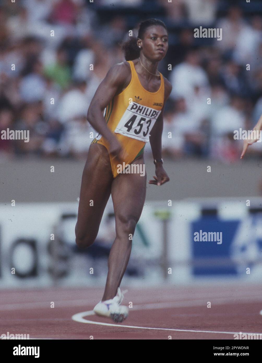 World Athletics Championships 1991 in Tokyo. Merlene Ottey (JAM) Action ...