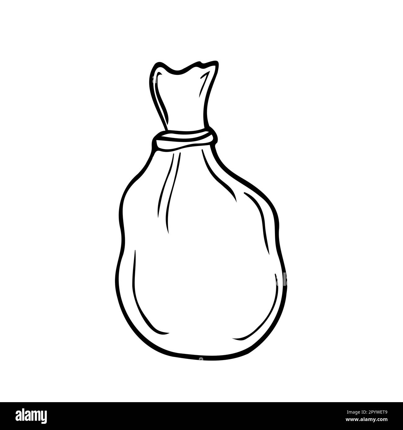 Doodle garbage bag Icon. Vector rubbbish bag sketch. Isolated Stock ...