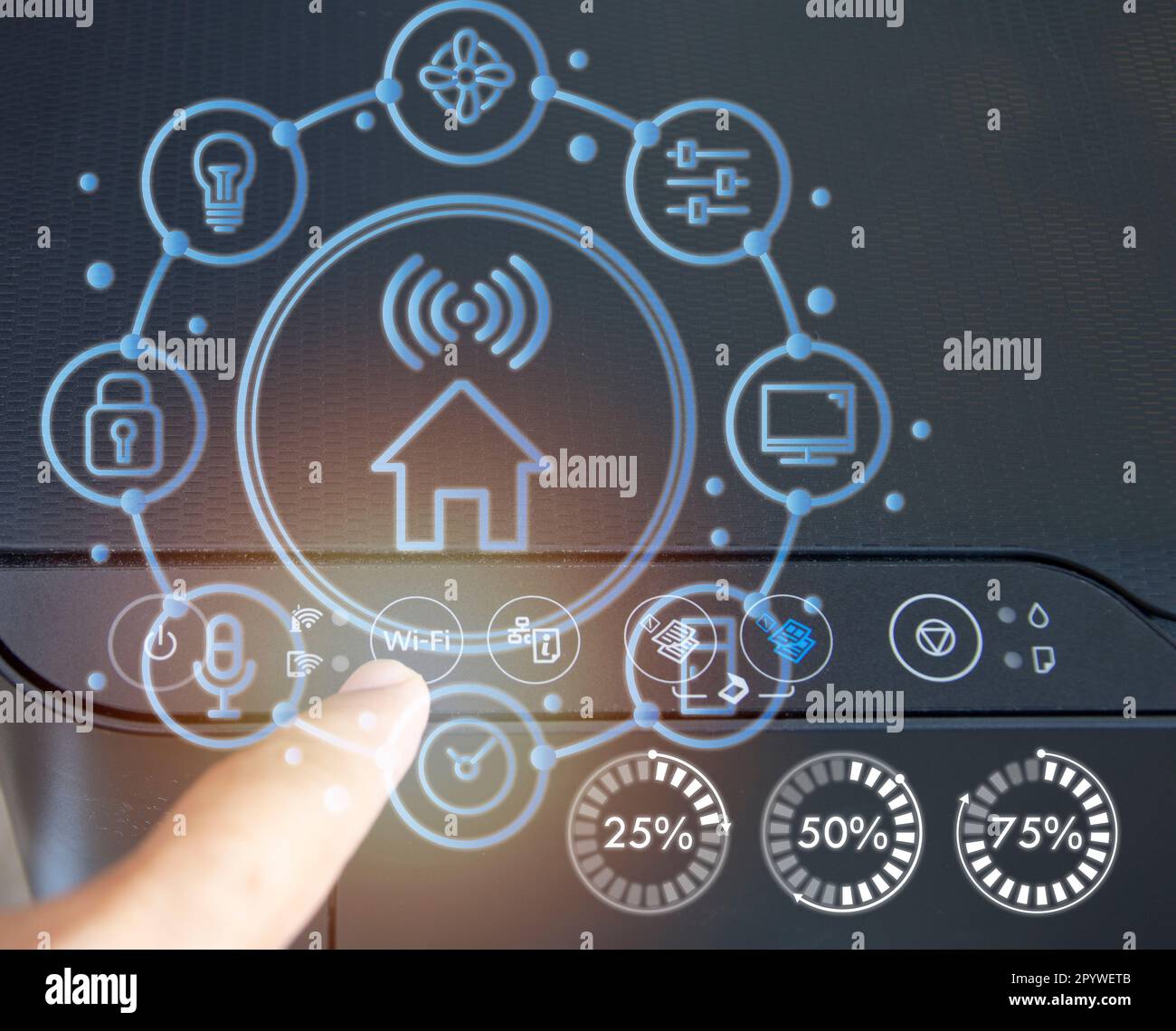smart home concept and wireless control technology Stock Photo - Alamy