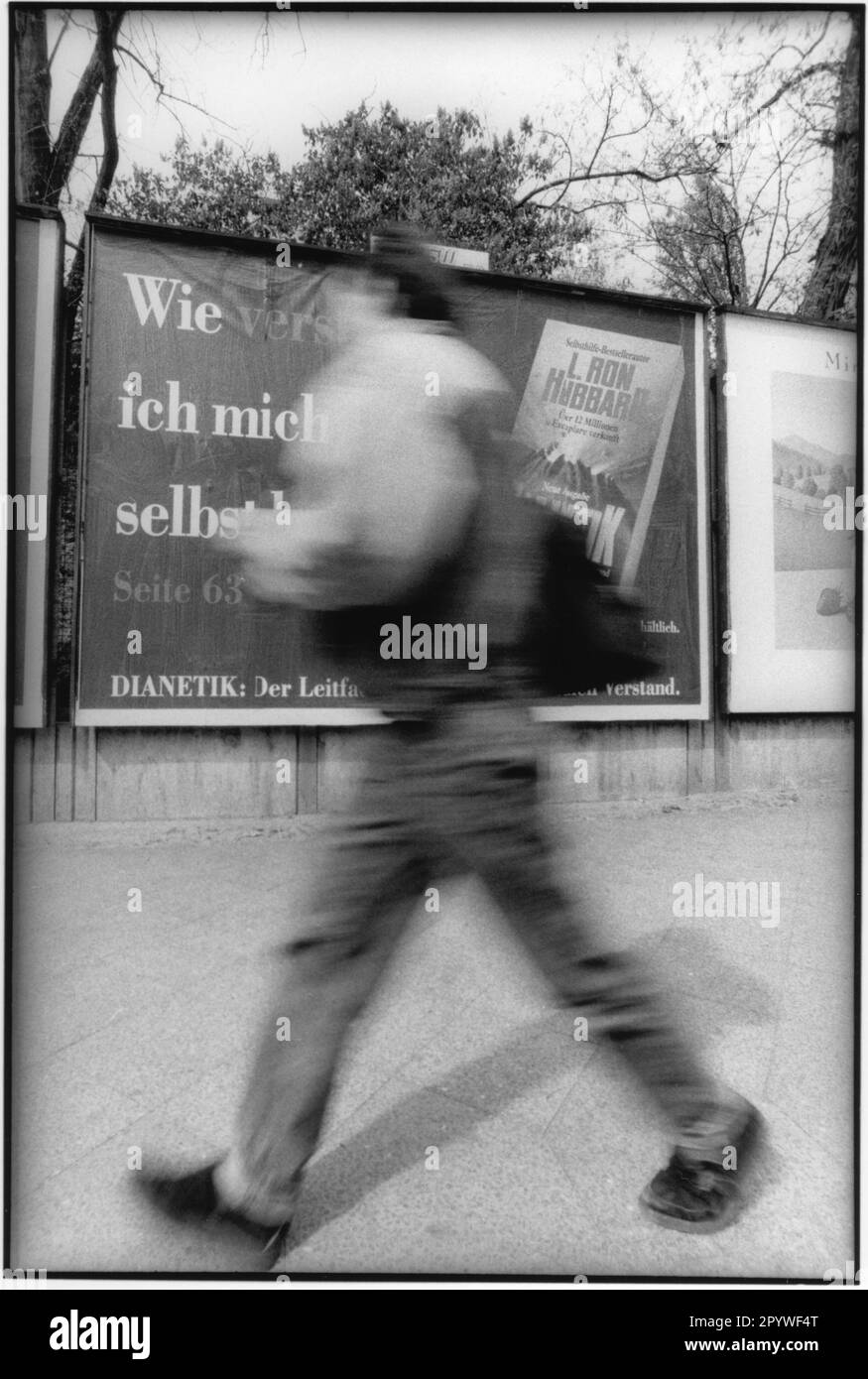 Berlin-Kreuzberg, Yorckstrasse. Advertising poster for the Scientology ...