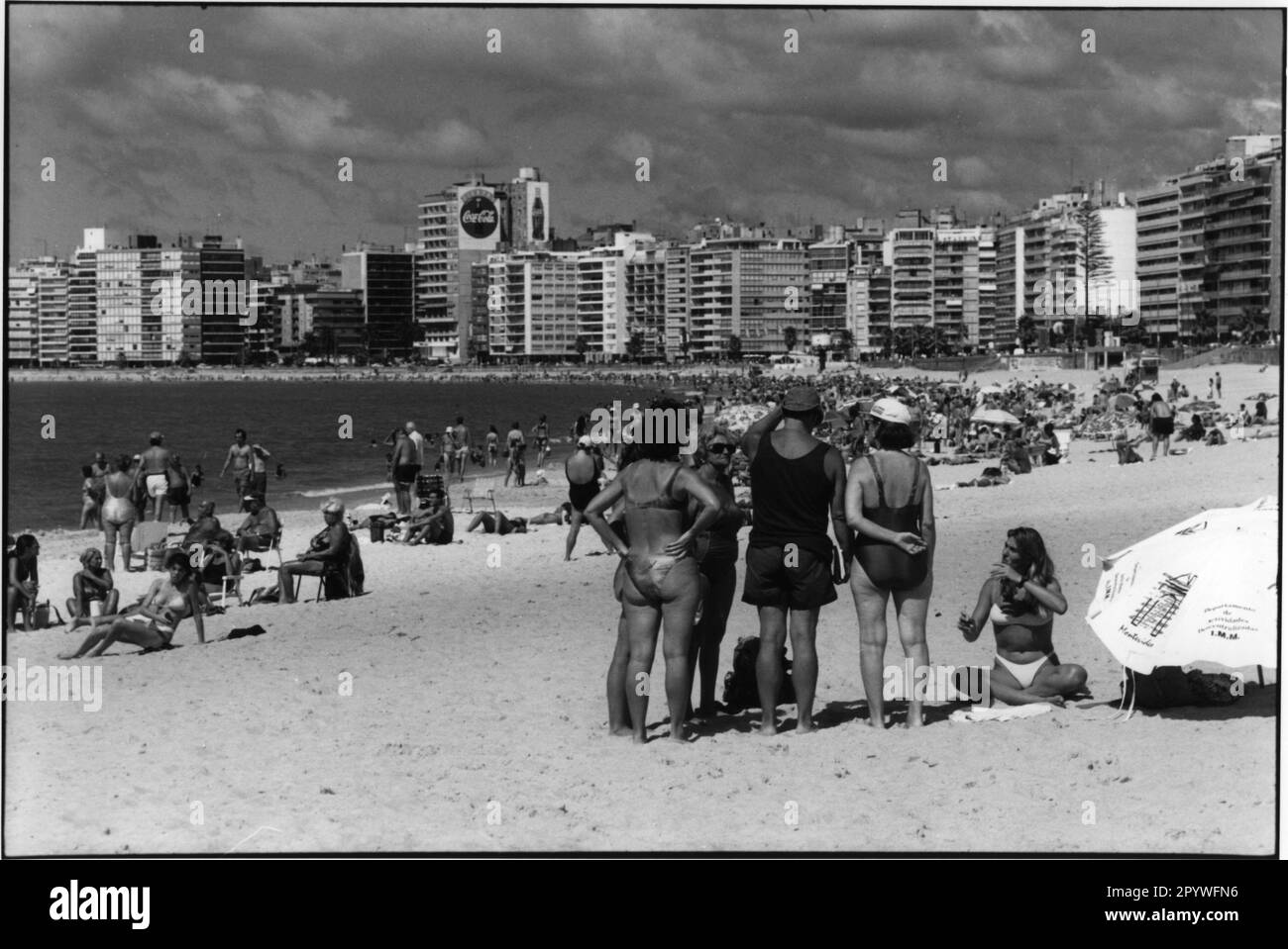 Montevideo (Uruguay). Pocitos Beach (Playa de los Pocitos) on the coast ...
