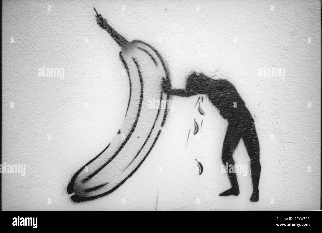 Graffiti all banana Black and White Stock Photos & Images - Alamy