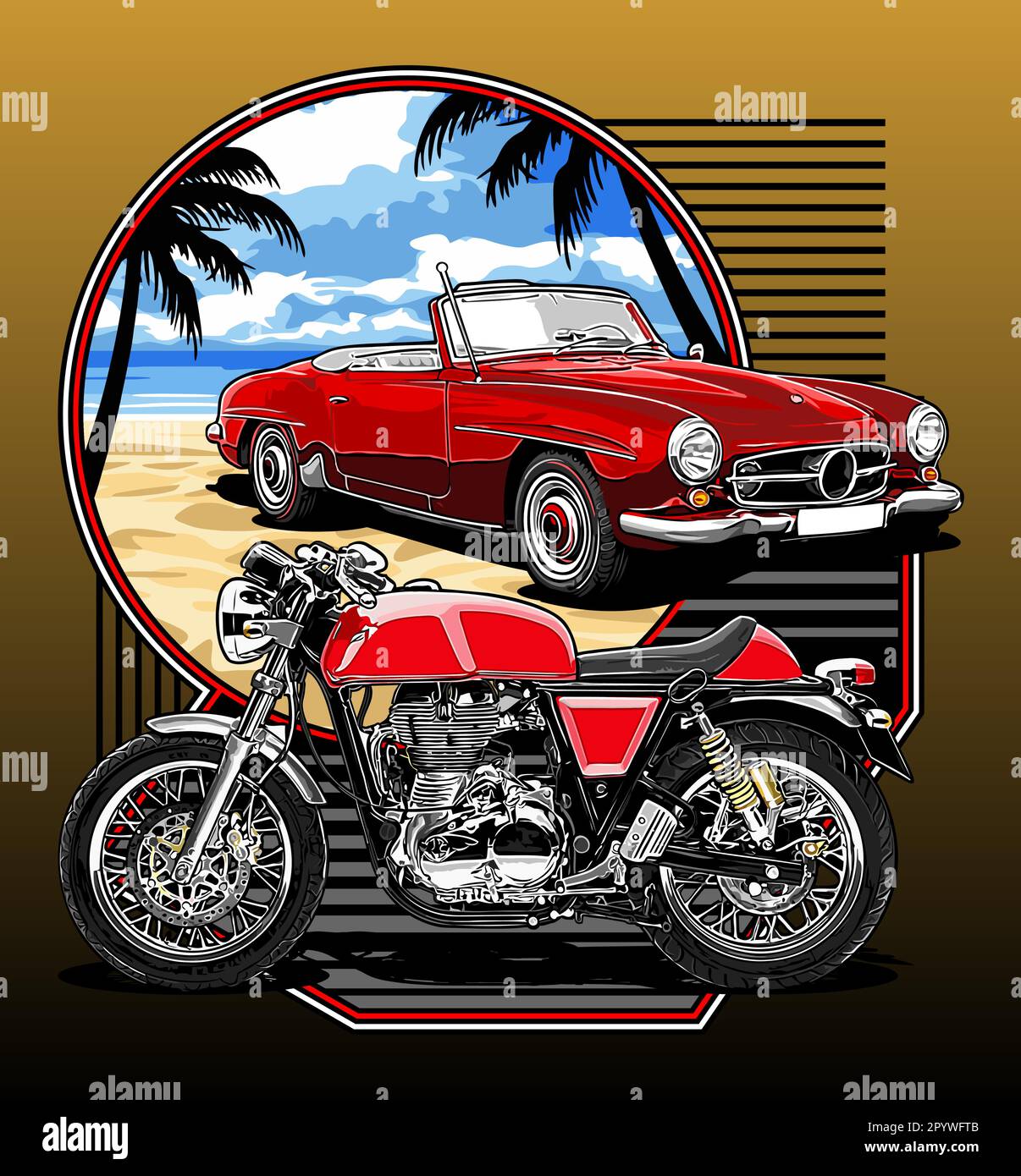 motorcycles and cars Stock Vector Image & Art - Alamy