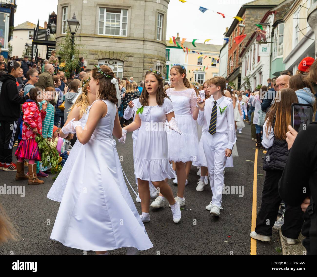 Helston,Cornwall,5th May 2023,Flora Day which is an ancient spring ...