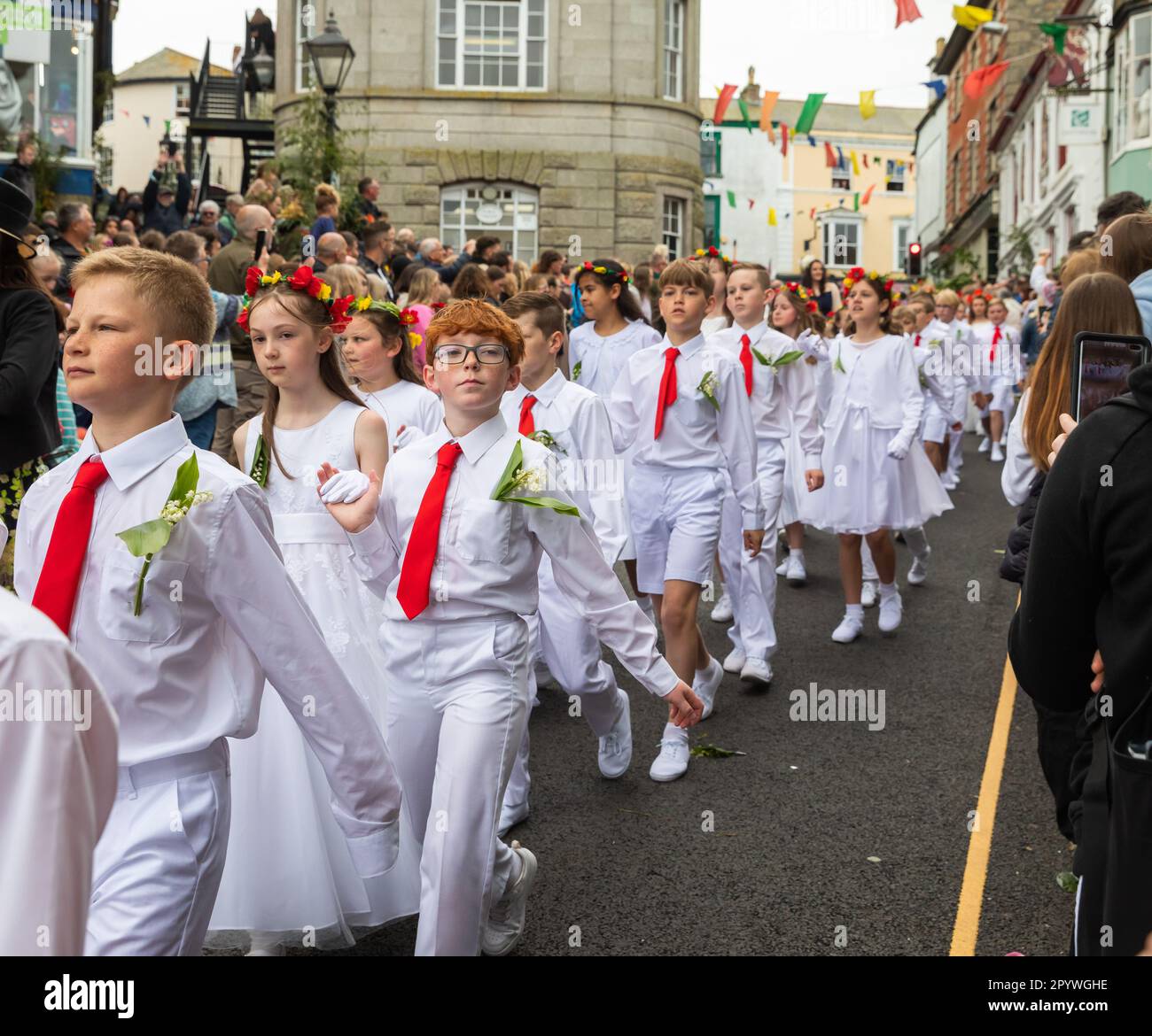 Helston,Cornwall,5th May 2023,Flora Day which is an ancient spring ...