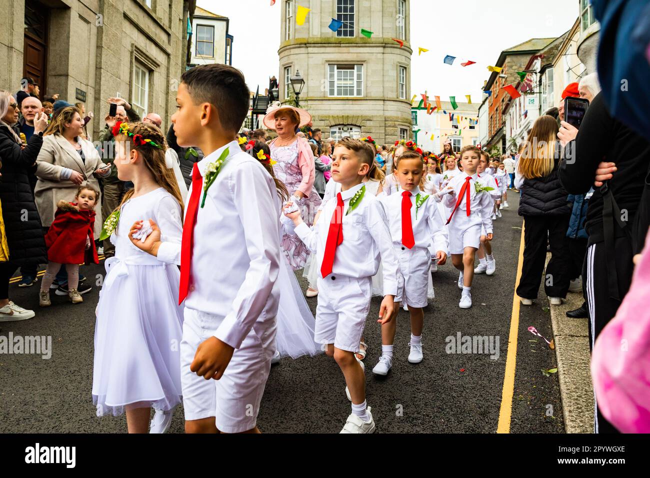 Helston,Cornwall,5th May 2023,Flora Day which is an ancient spring ...