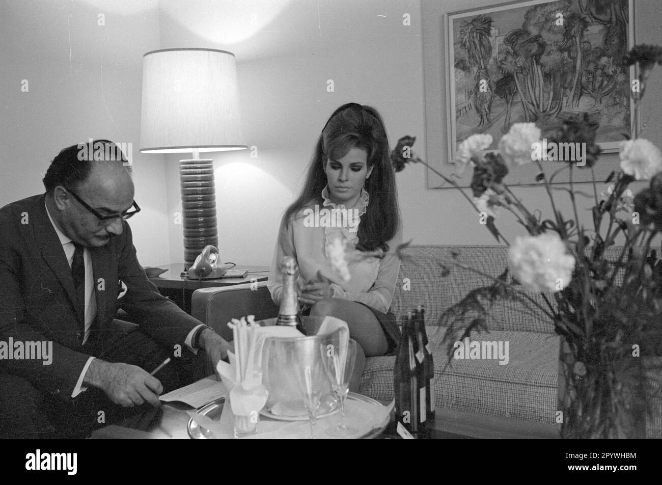 "Siegfried Schürenberg and Raquel Welch at an event in Berlin. This ...