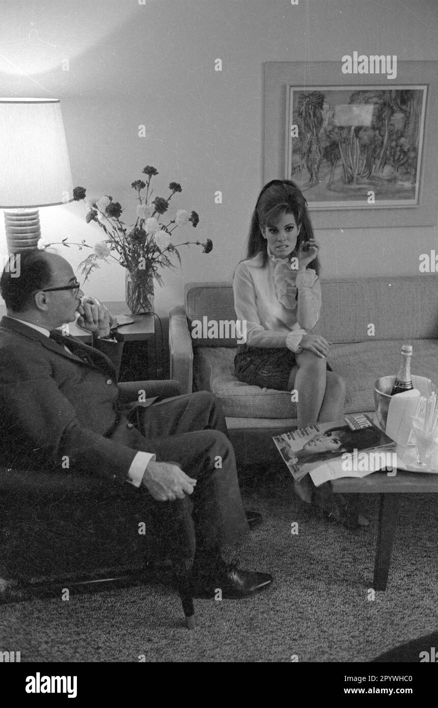 "Siegfried Schürenberg and Raquel Welch at an event in Berlin. This ...