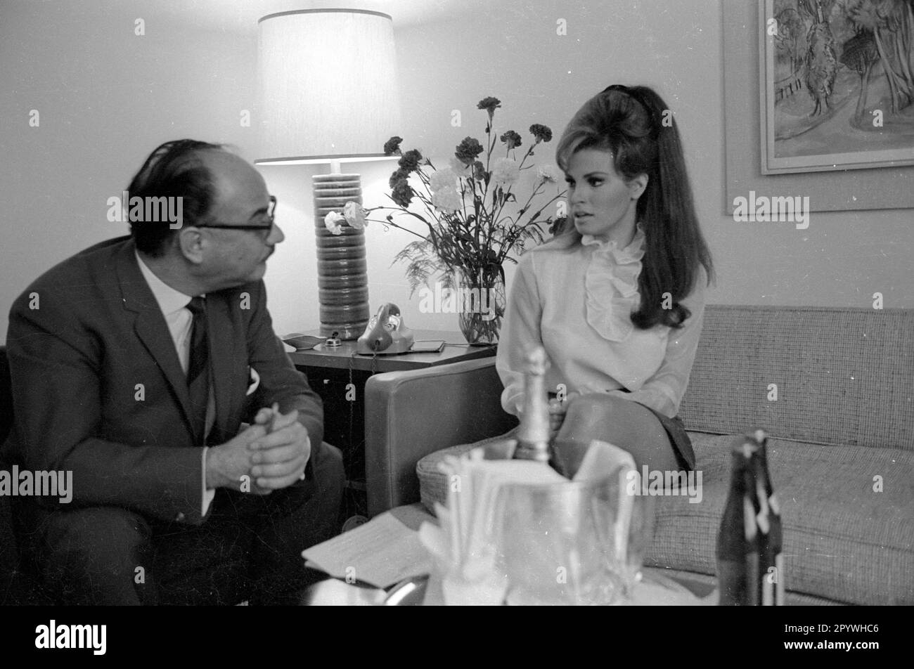 "Siegfried Schürenberg and Raquel Welch at an event in Berlin. This ...