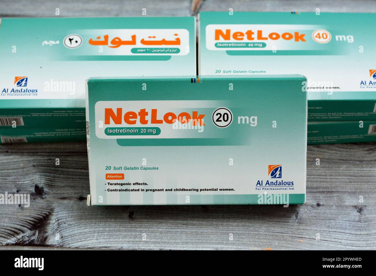 Cairo, Egypt, May 2 2023: NetLook soft gelatin capsules, Isotretinoin ...