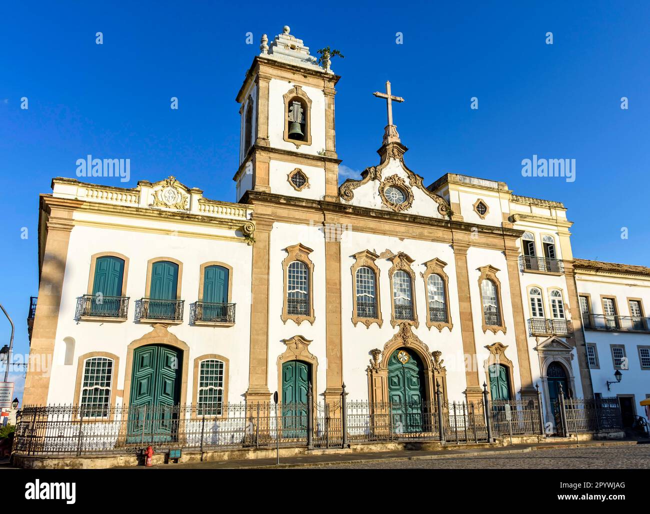 Rococo-style facade of a old church created in the 18th century in the ...