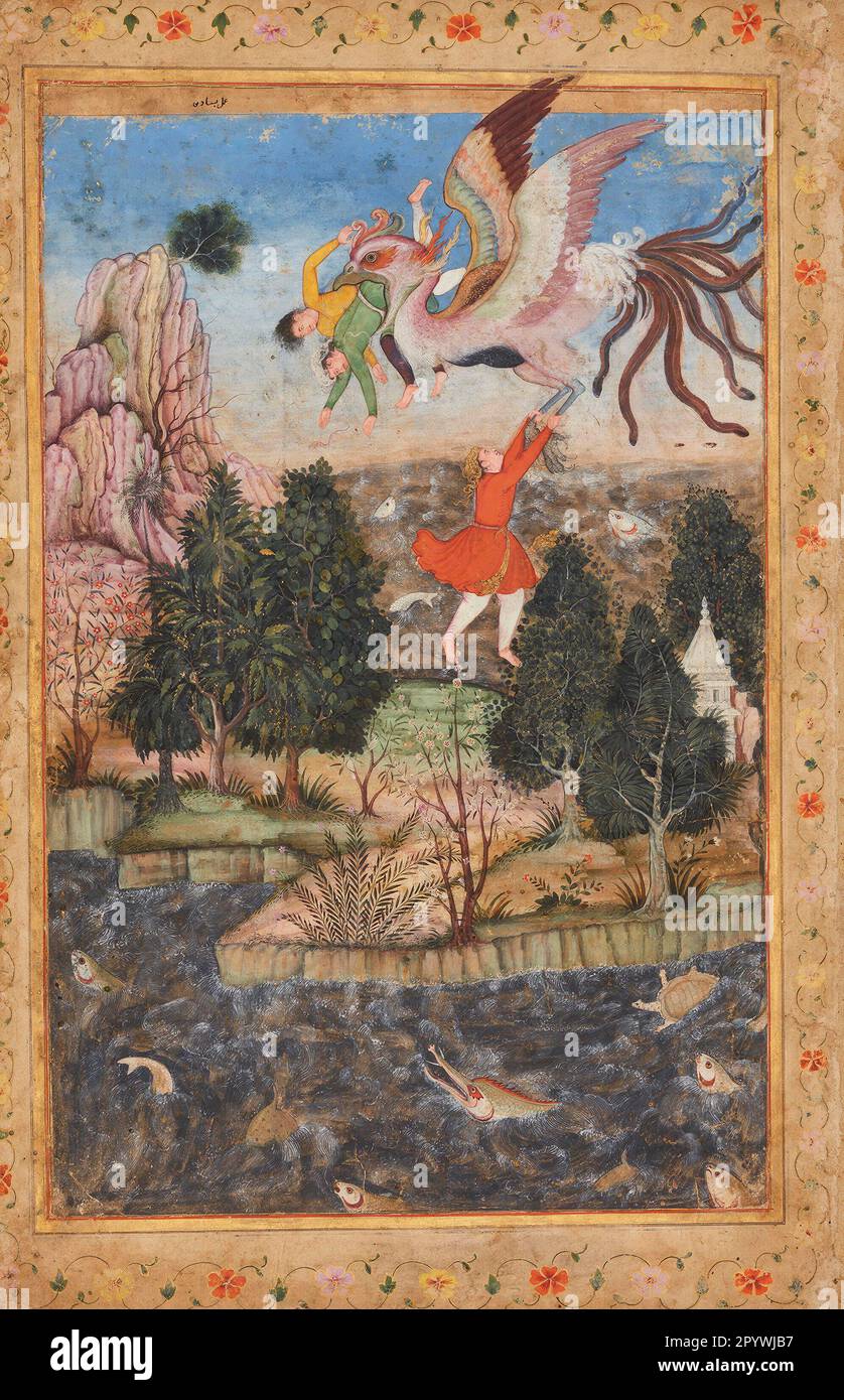 Indian miniature painter Basawans , The Flight of the Simurgh ...