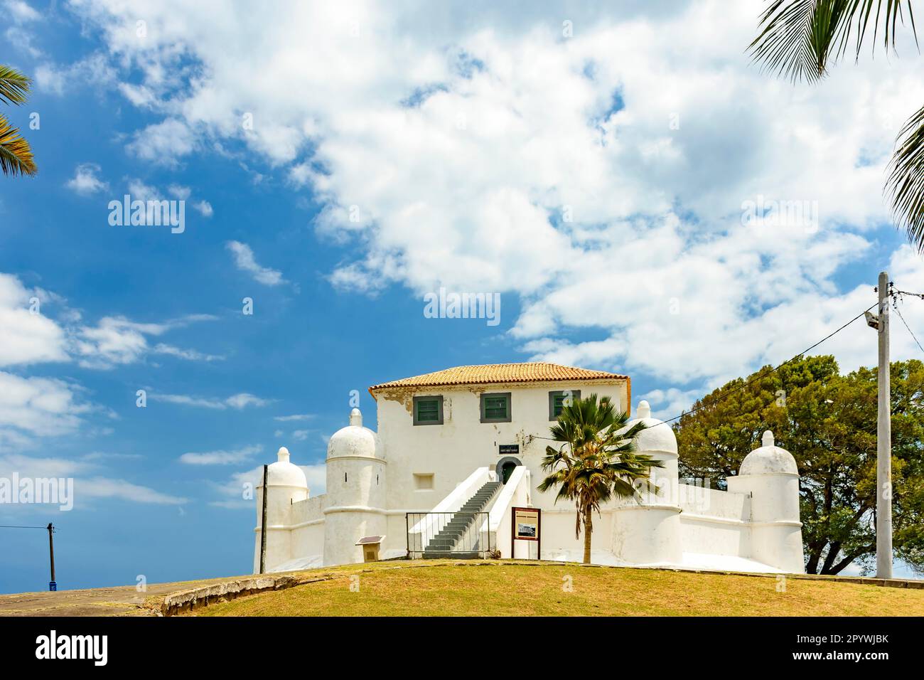 Entrance of historic Monte Serrat Fort in Salvador, Bahia. Built in the ...