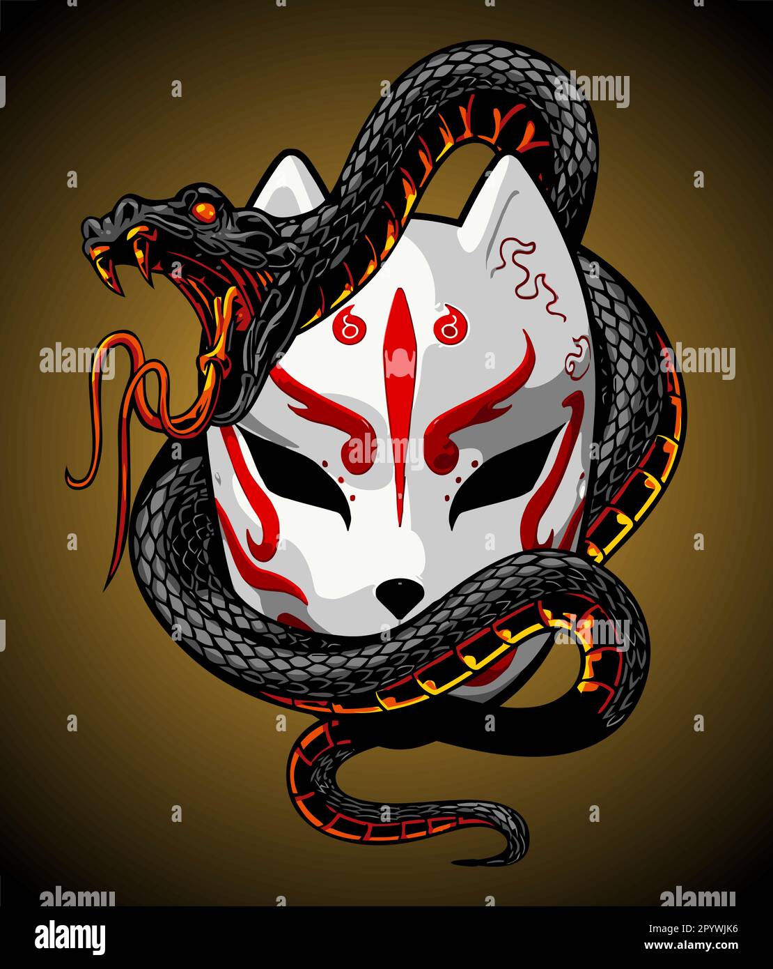 Japanese traditional masks Stock Vector Image & Art - Alamy