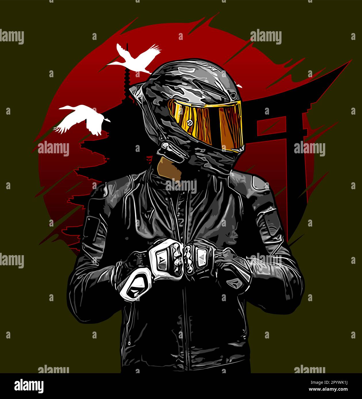 biker vector template Stock Vector Image & Art - Alamy
