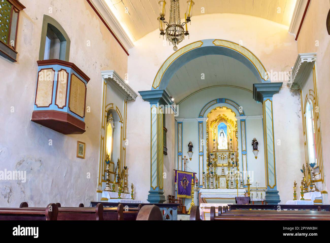 Old colonial style chapel from the 18th century in the historic city of ...