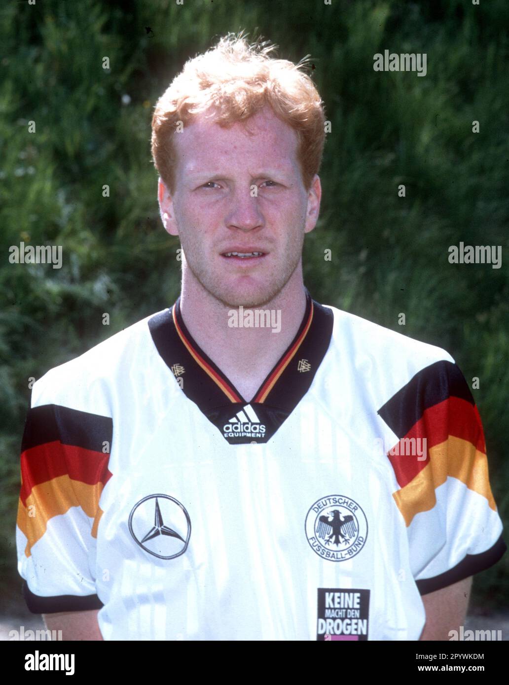 Mathias Sammer in national jersey , Portrait, German national team 26. ...