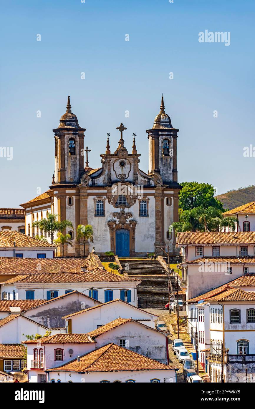 View of the historic city of Ouro Preto in the state of Minas Gerais ...