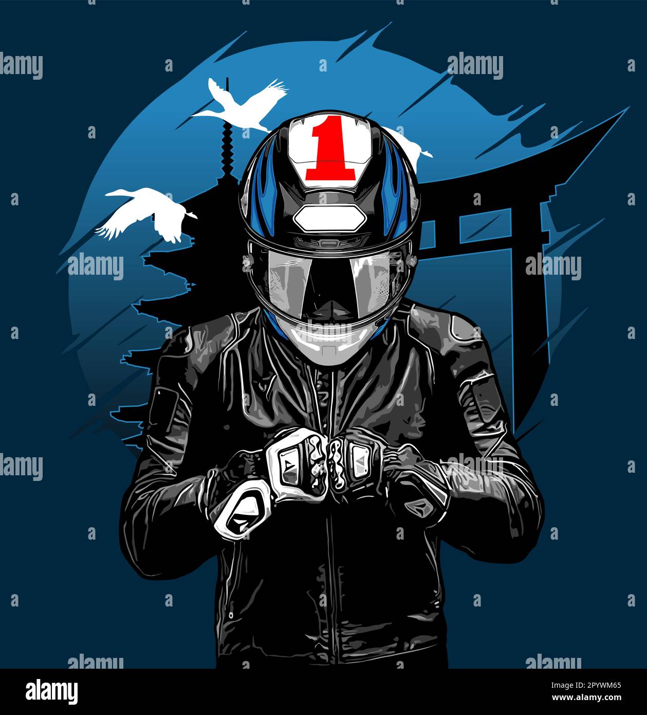 biker vector template Stock Vector Image & Art - Alamy