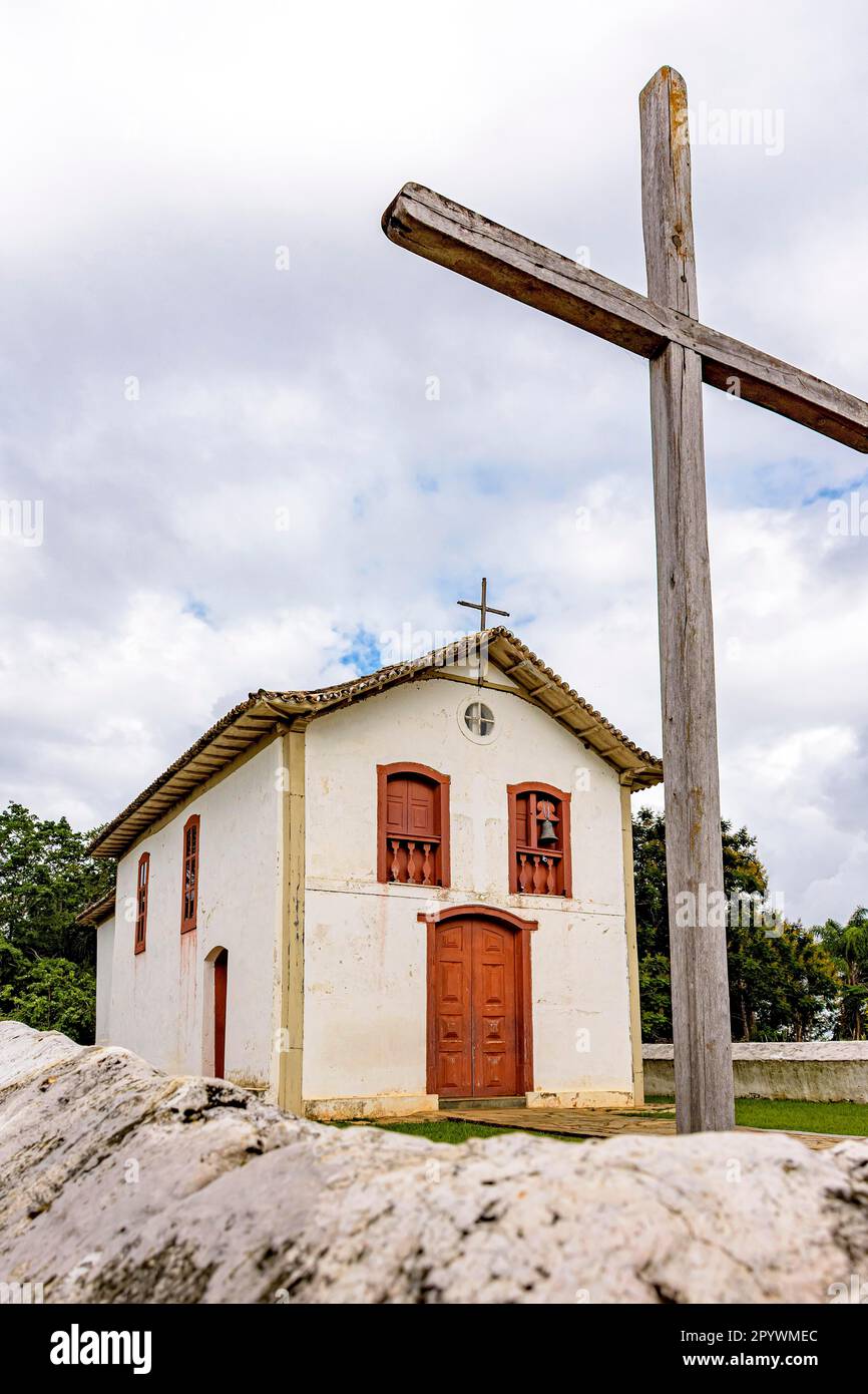 Facade of small historic church 17th century colonial style church in ...