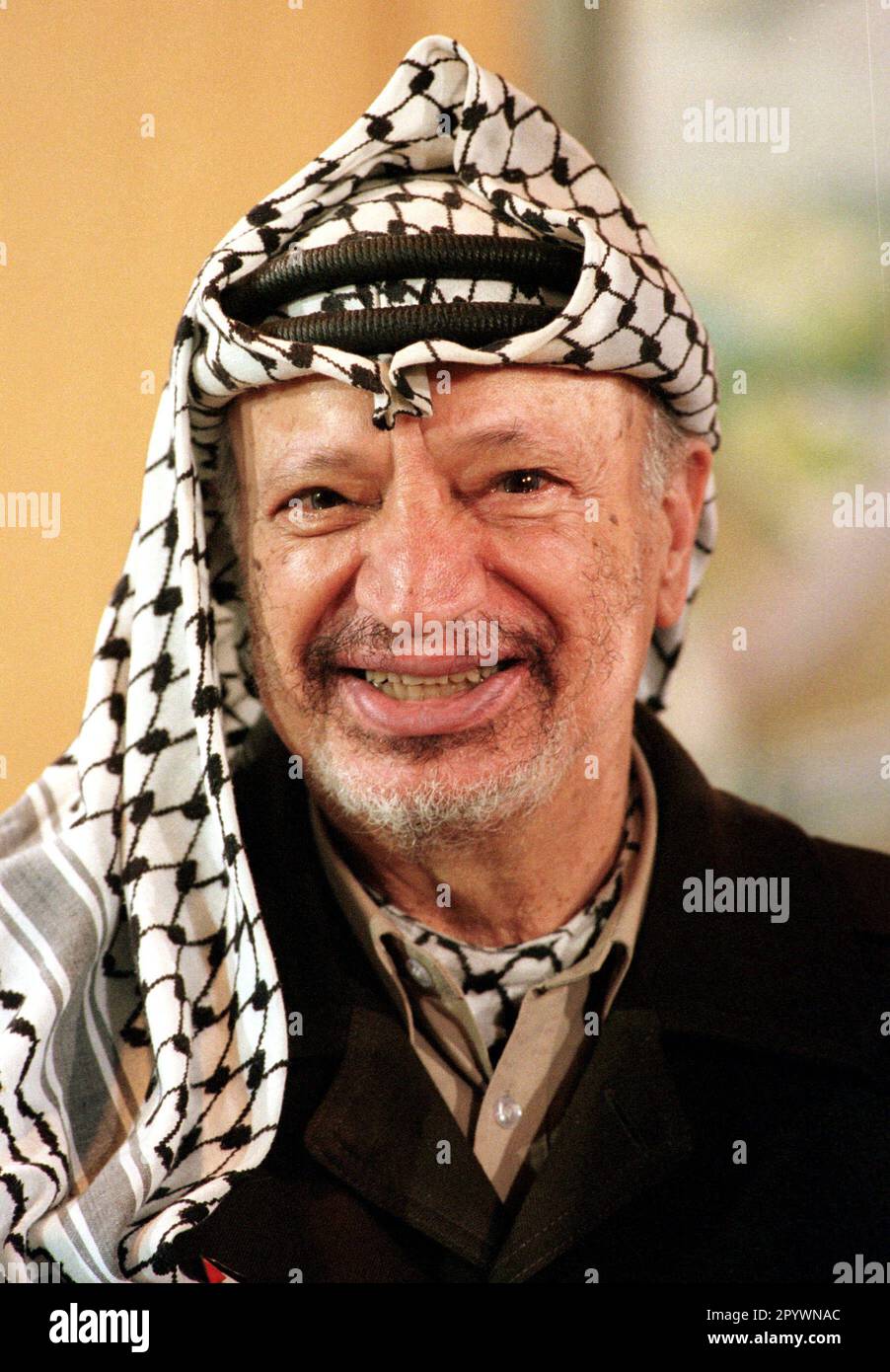 Yassir ARAFAT , President of the PLO and President of Palestine, April ...