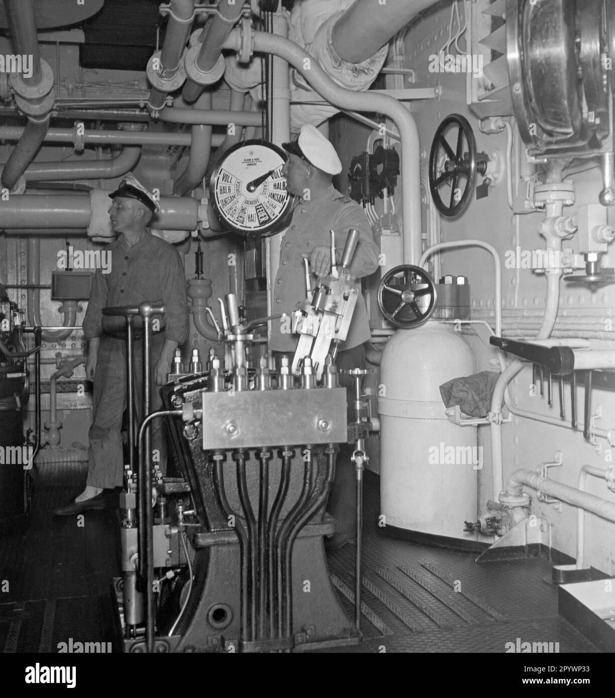 "The engine room of the passenger ship ""Monte Rosa"" of the shipping ...