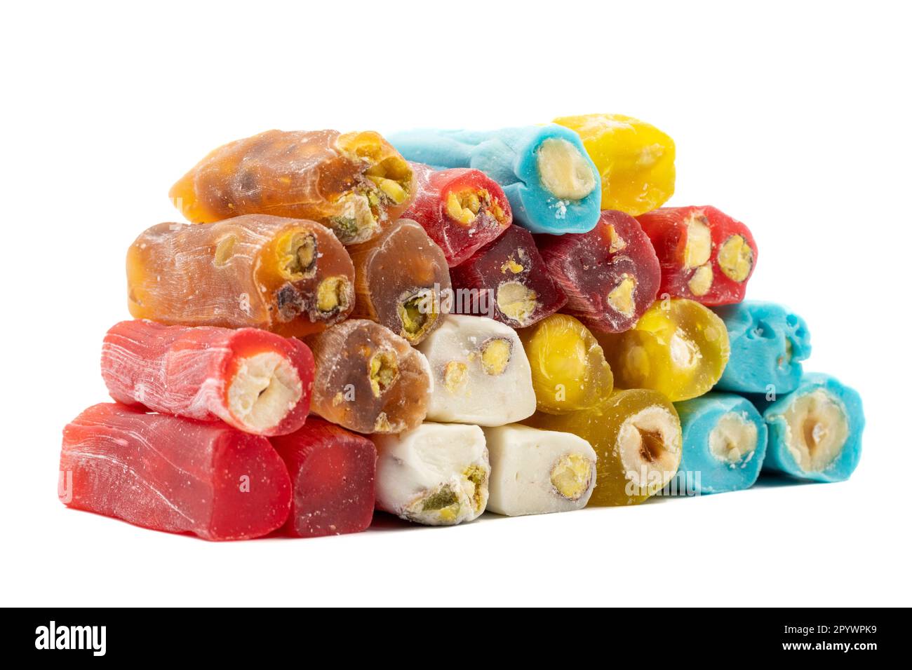 Turkish Delight with Pistachio and Hazelnut. Turkish delight assortment ...