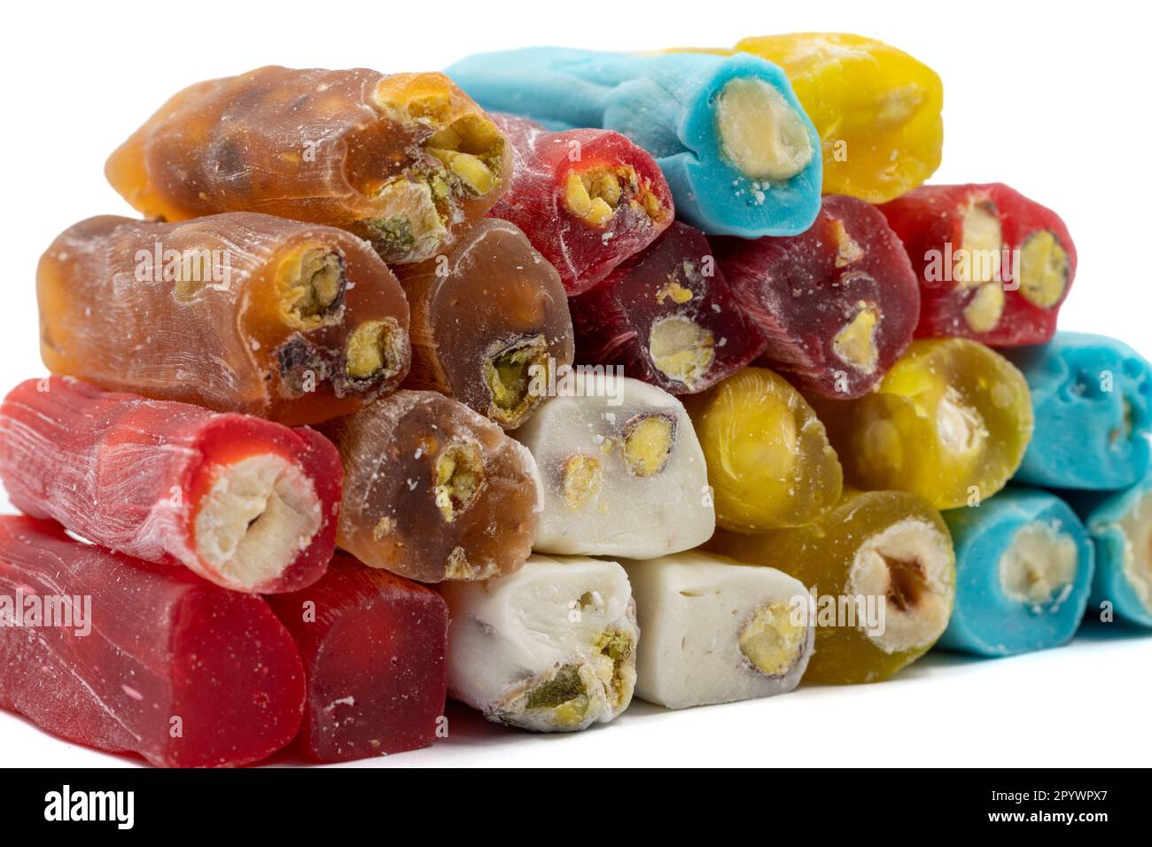 Turkish Delight with Pistachio and Hazelnut. Turkish delight assortment ...