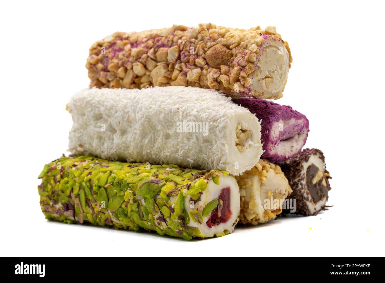 Turkish Delight with Pistachio and Hazelnut. Turkish delight assortment ...
