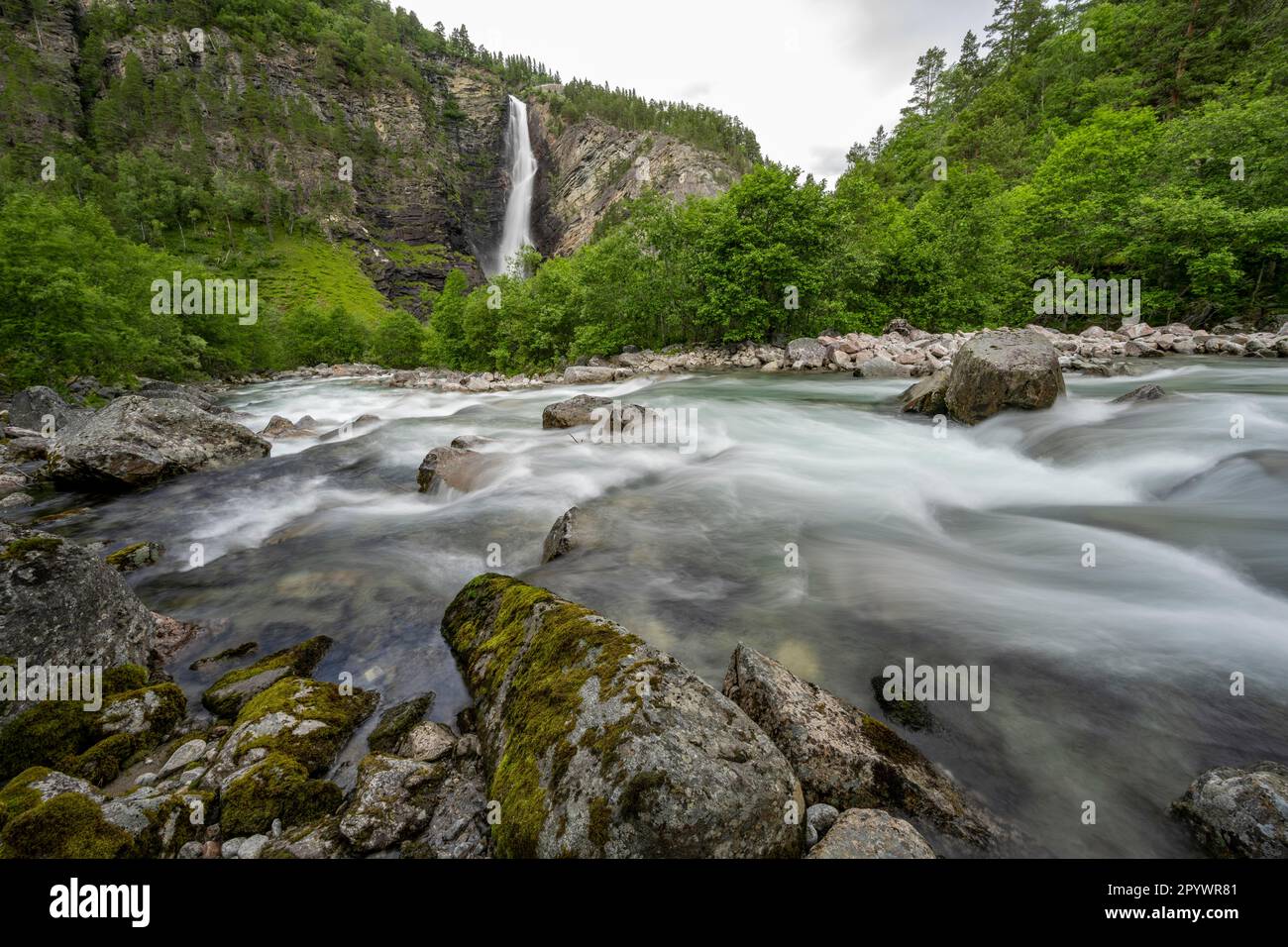 River Driva, Svoufallet waterfall, long exposure, Amotan Gorge, Gjora ...