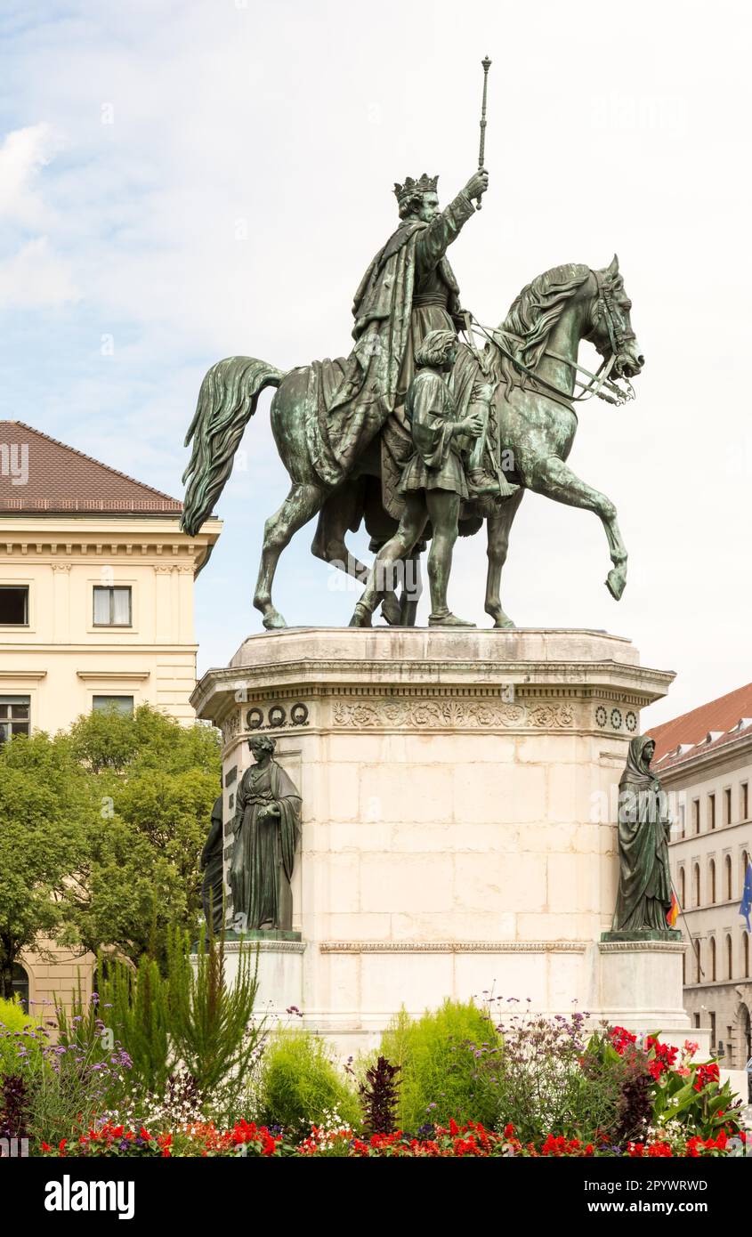 Equestrian statue of King Ludwig I in Munich, built (1862 Stock Photo ...