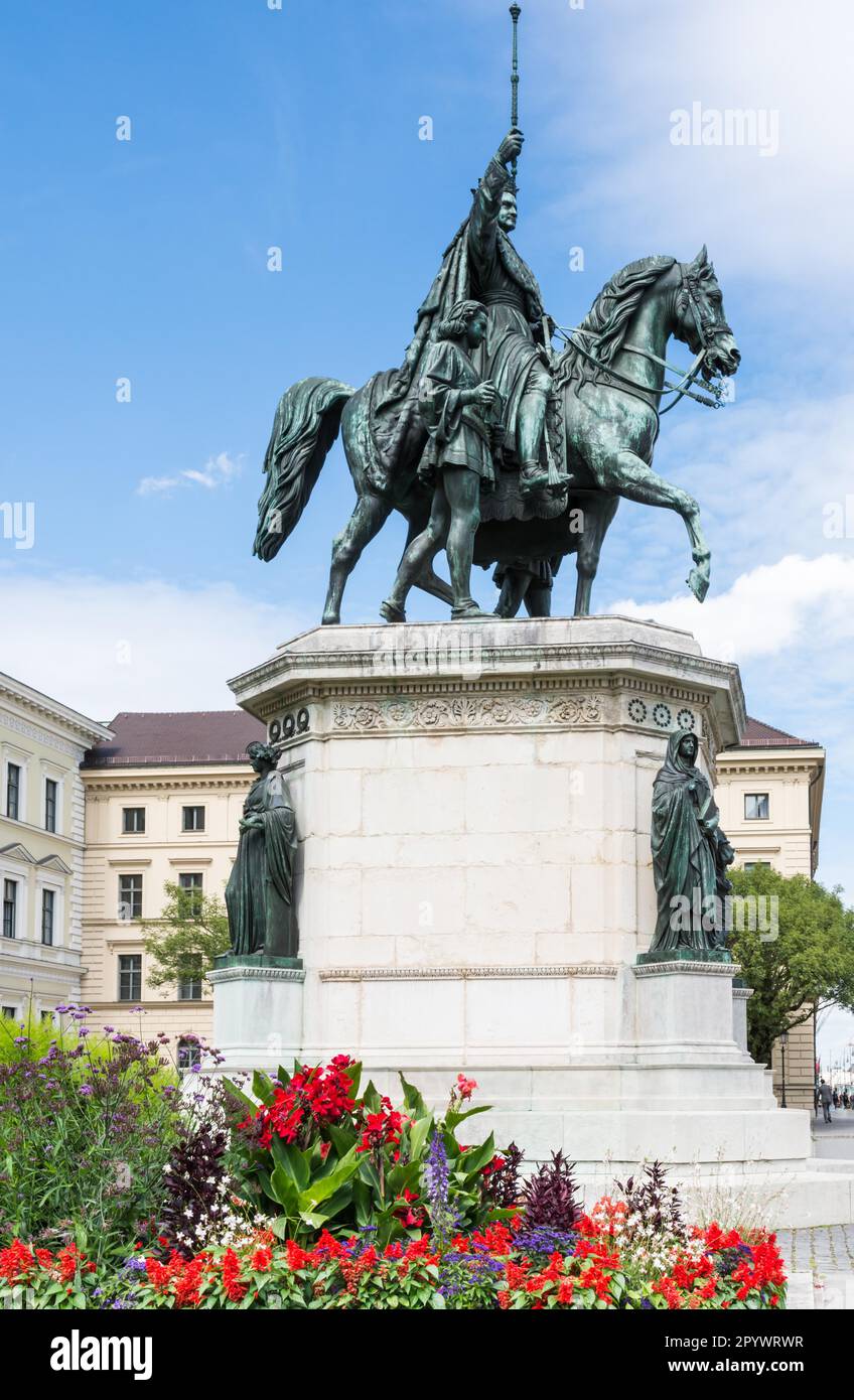 Equestrian statue of King Ludwig I in Munich, built (1862 Stock Photo ...