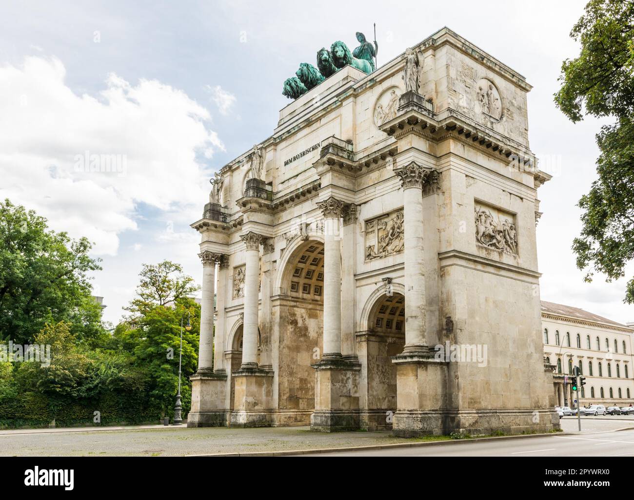 The Siegestor (Victory Gate) in Munich (Germany) (Bavaria Stock Photo ...
