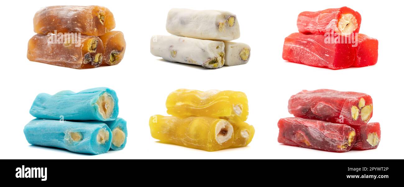 Turkish Delight set. Set of sweets turkish delight varieties isolated ...