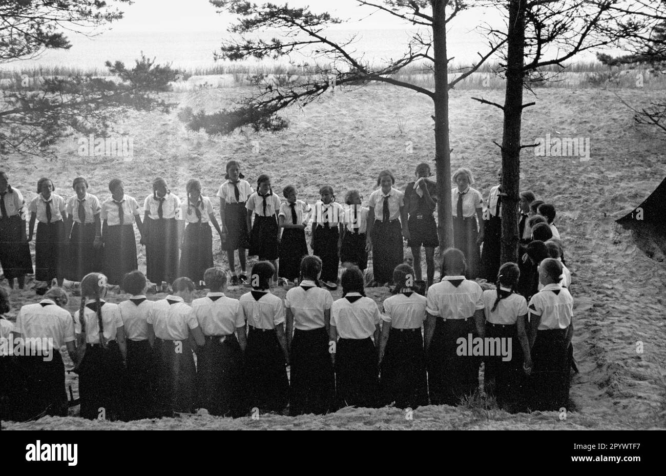 Girl in summer camp of the League of German Girls in Karlshagen ...