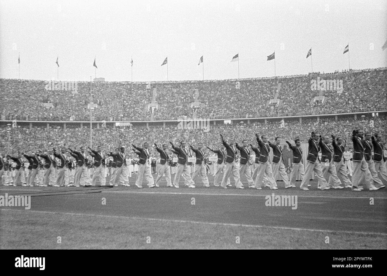 Entry of participating athletes in the Berlin Olympic Stadium as part ...