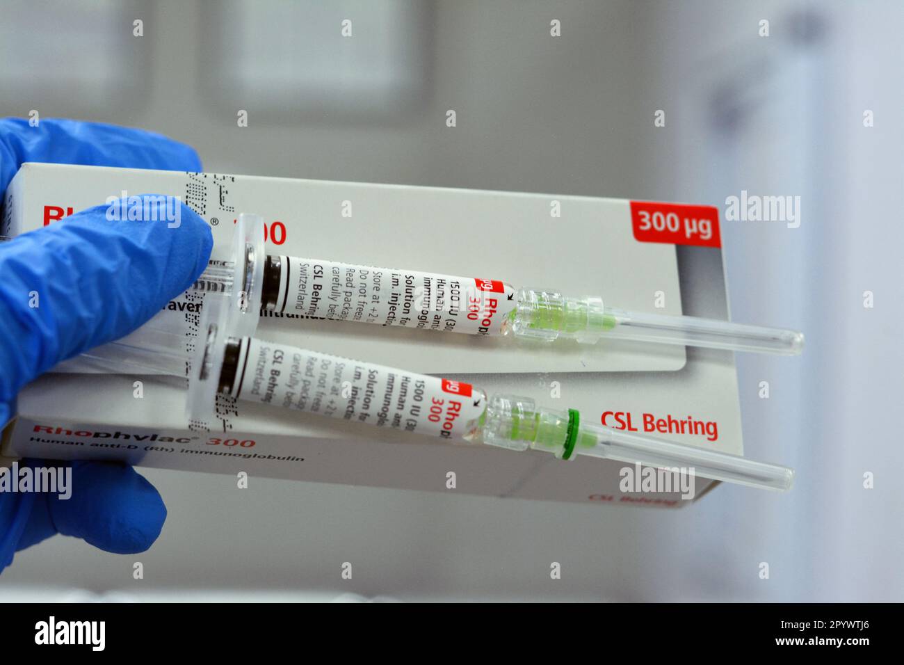 Cairo, Egypt, May 2 2023: Human anti-D (Rh) immunoglobulin Rhophylac ...