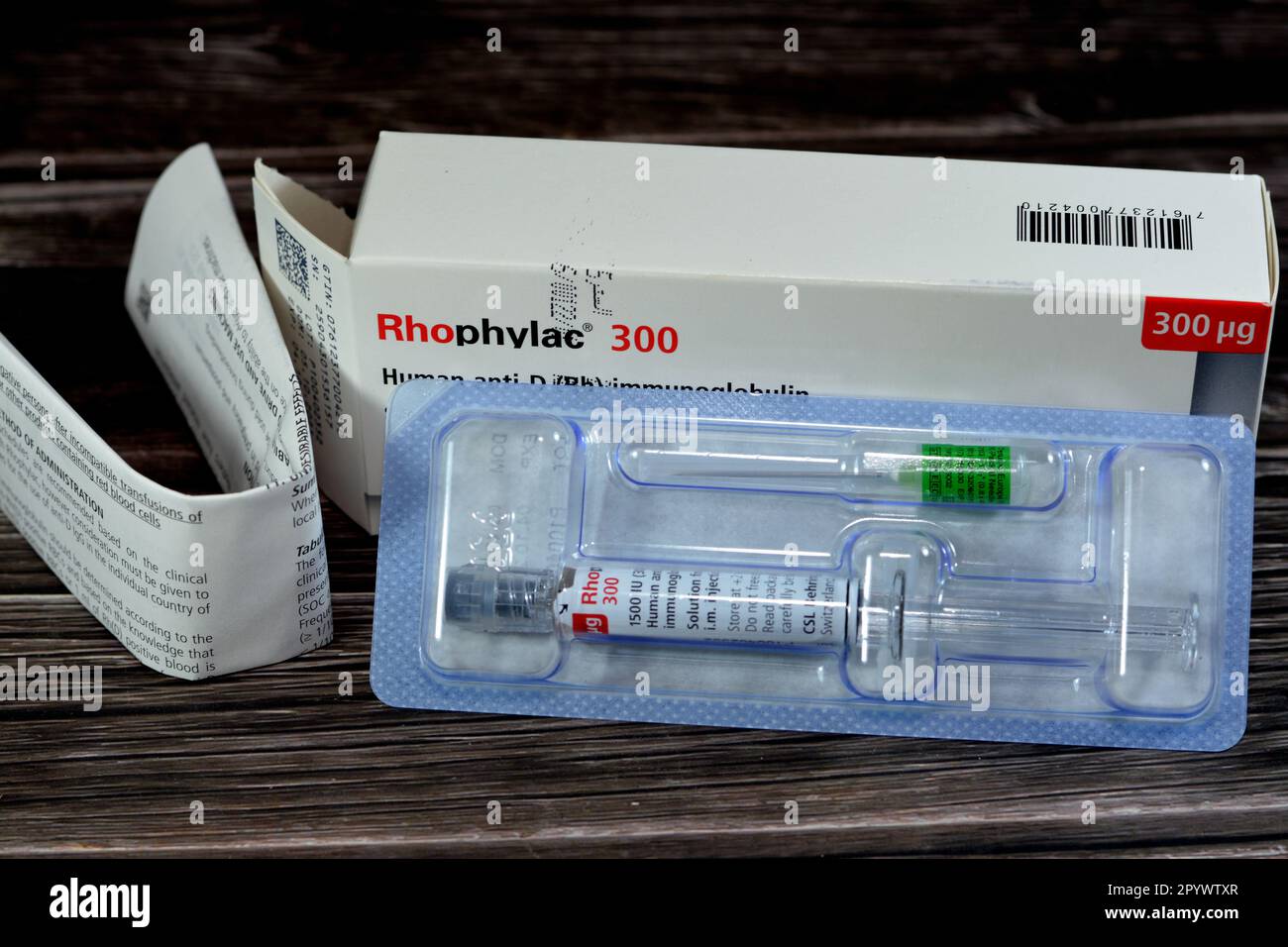 Cairo, Egypt, May 2 2023: Human anti-D (Rh) immunoglobulin Rhophylac ...