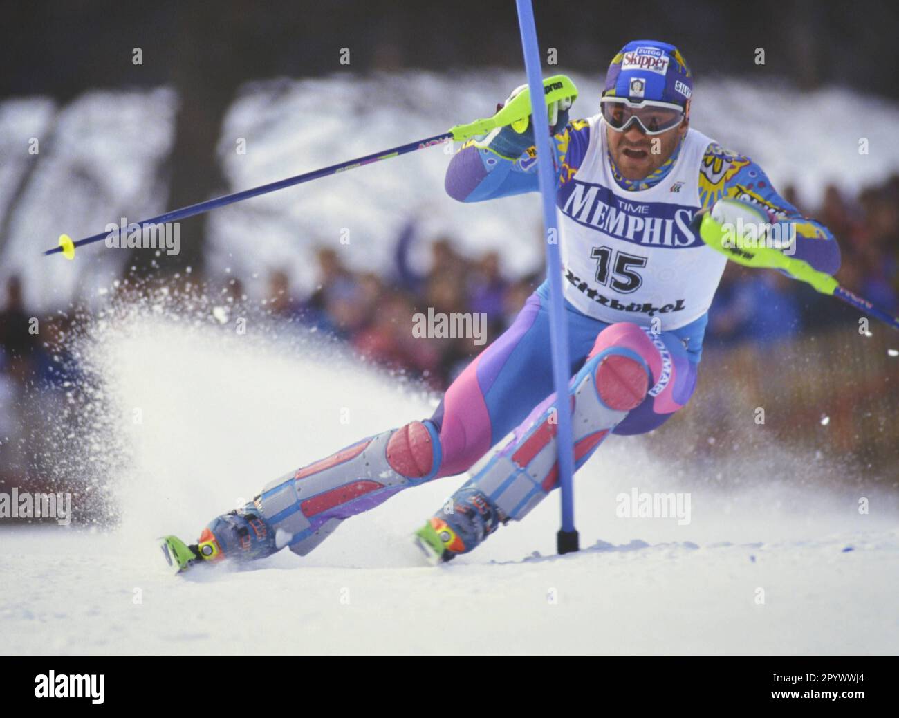 Alpine Skiing World Cup 1991/1992 Kitzbuehel Slalom 19.01.1992 Alberto ...