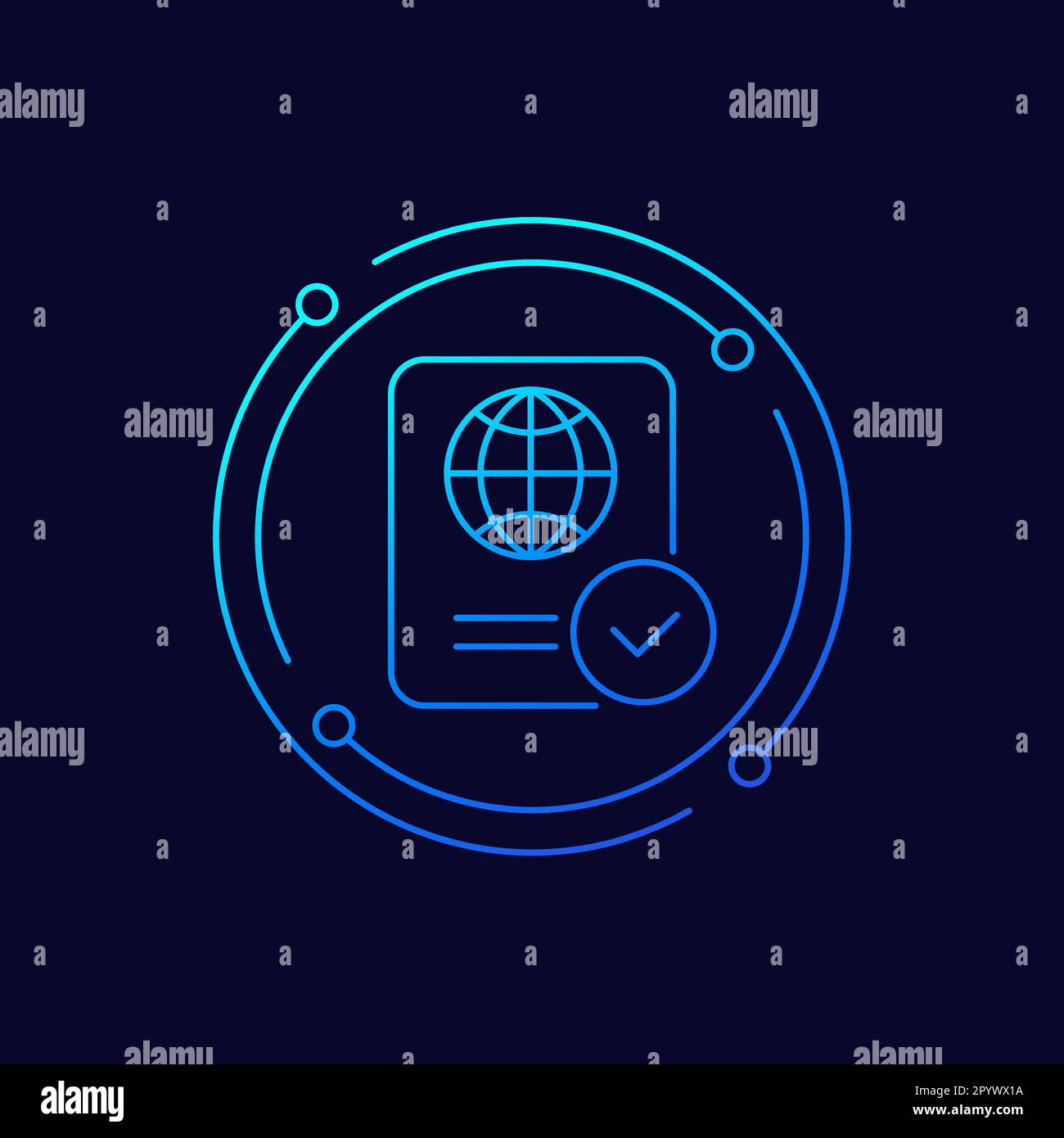 Passport control icon, linear design Stock Vector Image & Art - Alamy