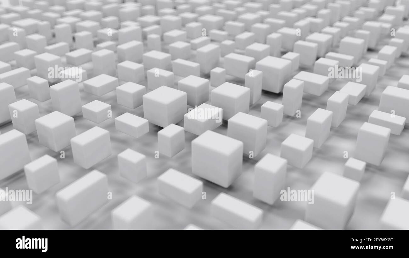 Many white blocks graphic graphics - cg concept - abstract 3D rendering ...