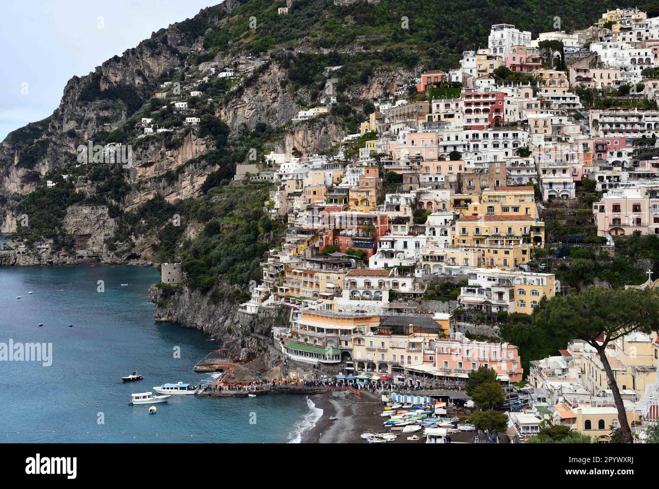Positano. 3rd May, 2023. This photo taken on May 3, 2023 shows the ...