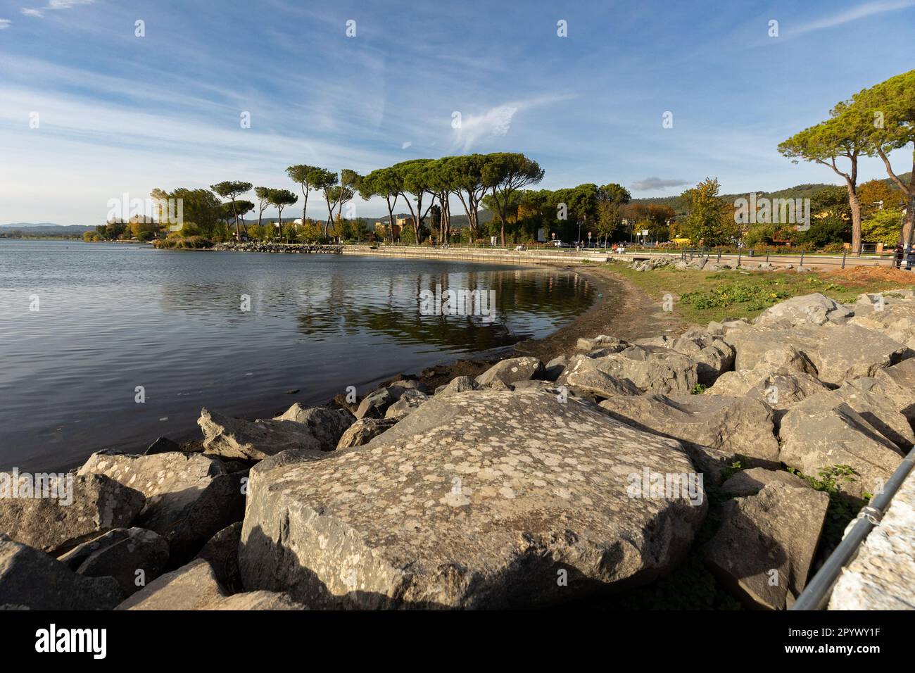 Breathtaking Vista of Lake Bolsena: An expansive view from a high ...