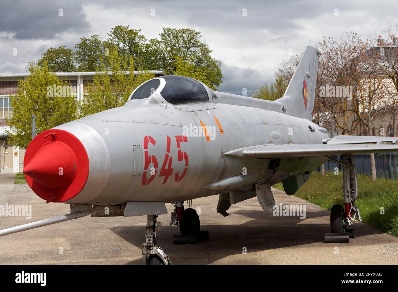 Soviet fighter aircraft MiG 21 of the NVA, GDR, military history museum ...
